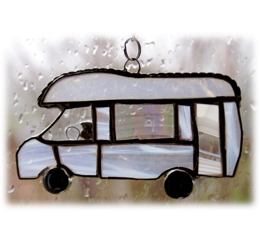 Motorhome Suncatcher Stained Glass Compass Drif... - Folksy