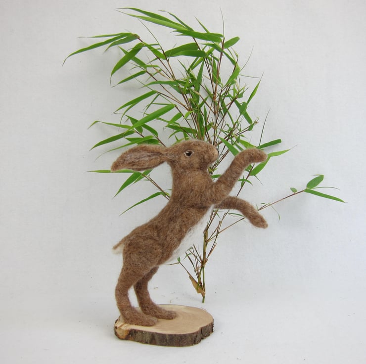Needle felted model boxing hare, woollen sculpture - Folksy Needle felted model boxing hare, woollen sculpture - Folksy
