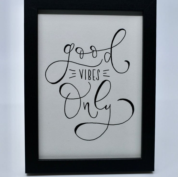 Good Vibes Only - Framed 5x7" - Hand drawn... - Folksy