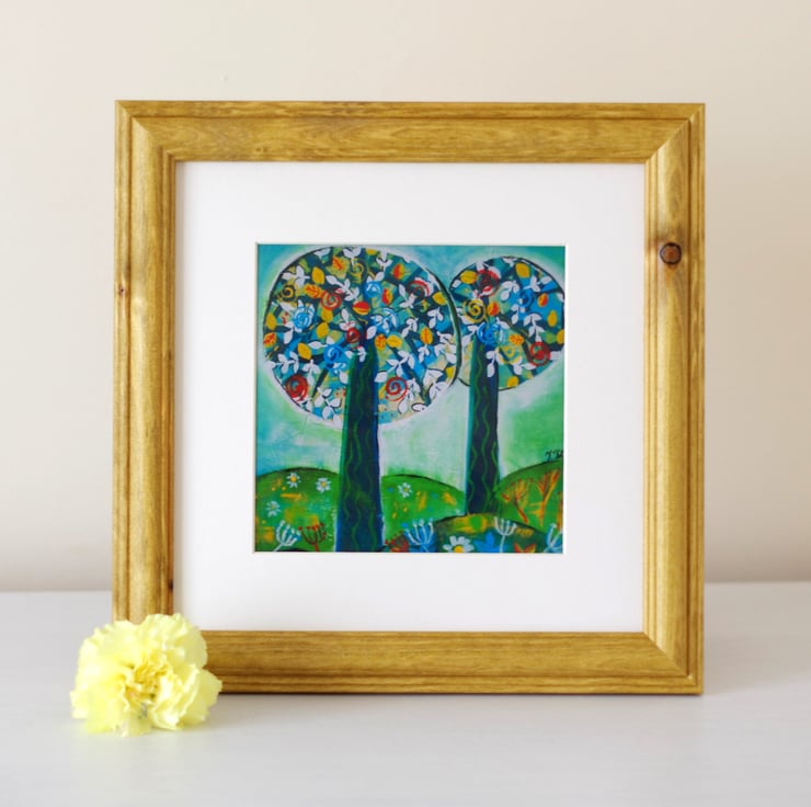 Artist Blank Card, Tree Design Card, Greetings ... - Folksy