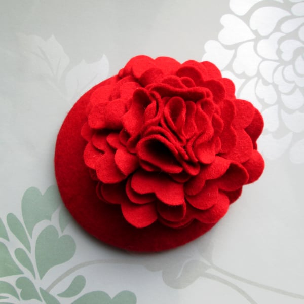 Red Fascinator Hat - Peony Flower Fascinator, F... - Folksy