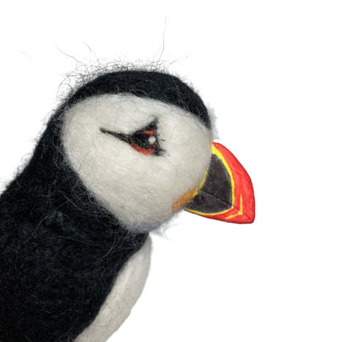Puffin sculpture, needle felted woollen model - Folksy