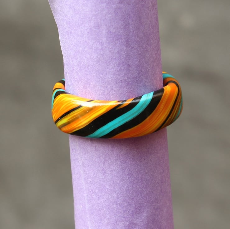 Dancing Colours - Designer Band Ring - Unique P... - Folksy