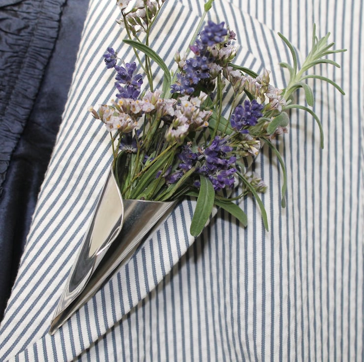 Large modern silver posy holder,tussie mussie b... - Folksy