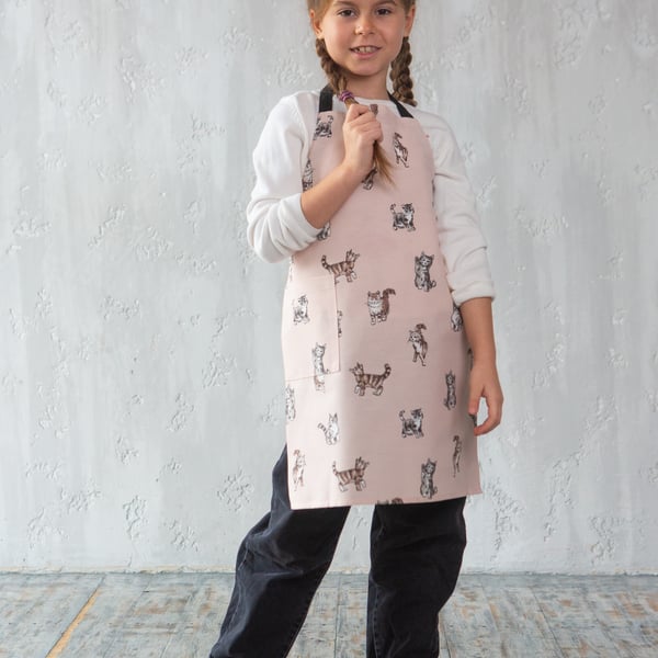 Kids Aprons, Cute Toddler Apron, Cat and Dog Pr... - Folksy