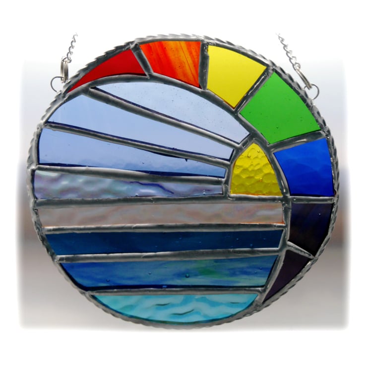 Rainbow Sea Suncatcher Stained Glass - Folksy