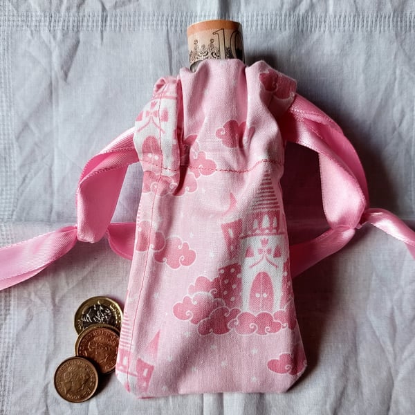 Fantasy Castle Drawribbon Gift Pouch - Folksy