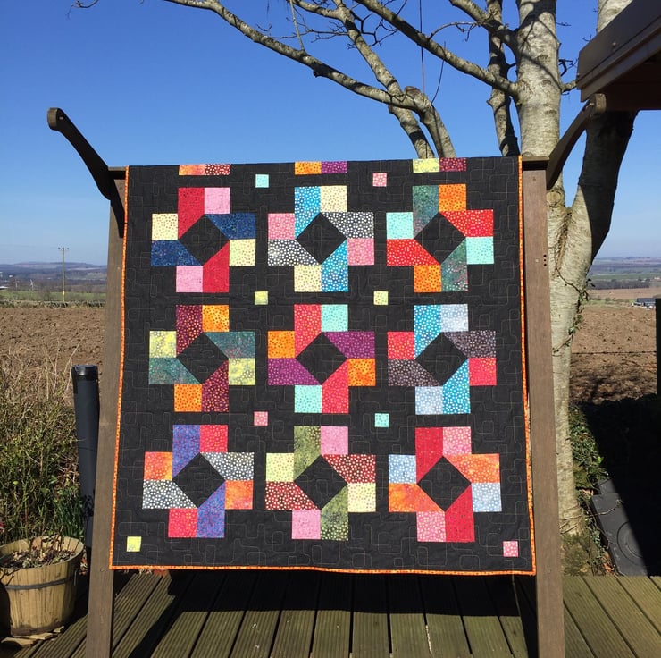 Modern Batik Bed Quilt - Folksy