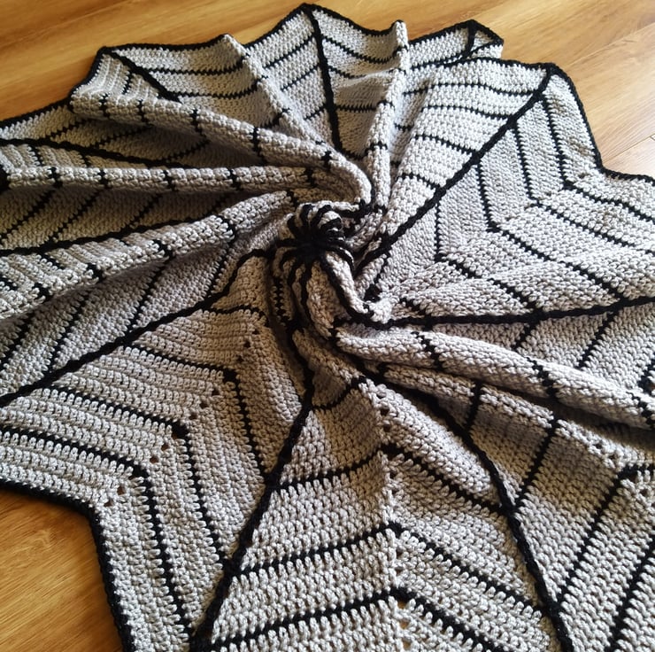 Crochet Blanket Halloween Cobweb Spider Web Throw - Folksy