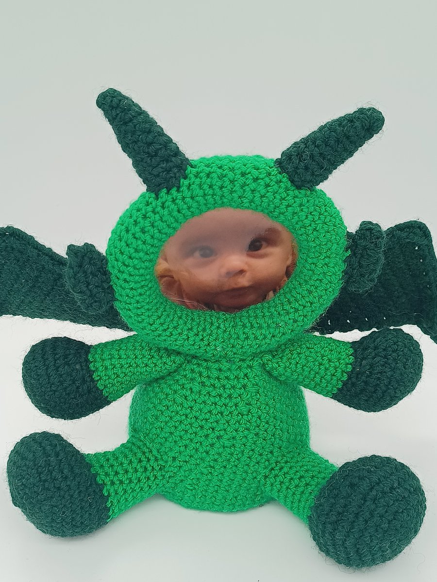 Crochet Photo Frame Dragon - Folksy