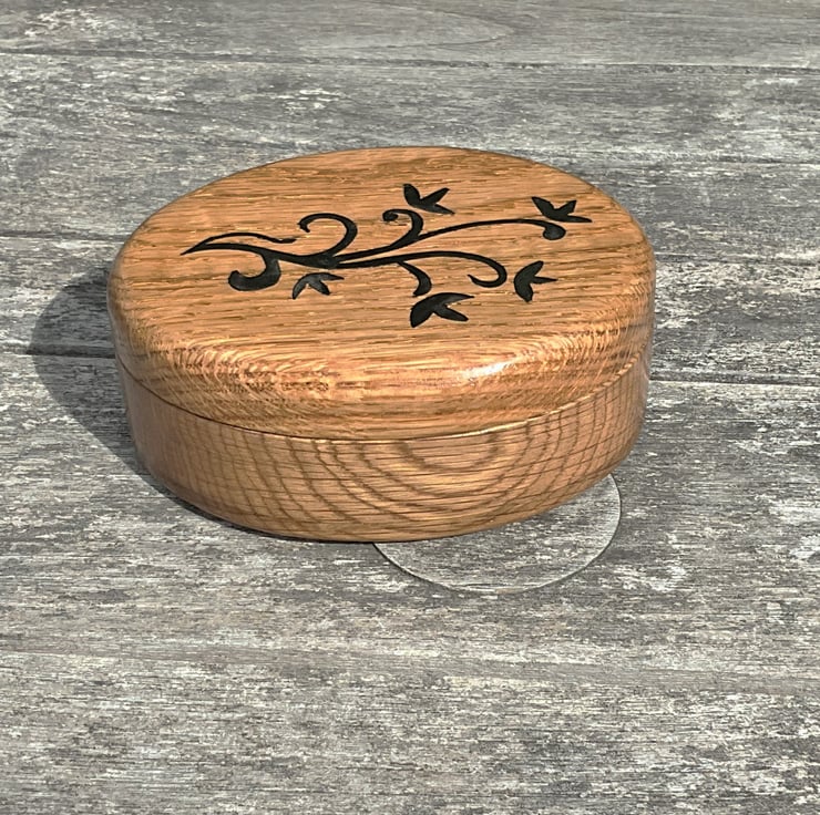 Flower Stem Oak Jewellery - Trinket Box (WBI24) - Folksy