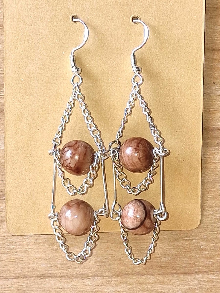 Jasper Inspired Stone Earrings, Handmade Boho J... - Folksy