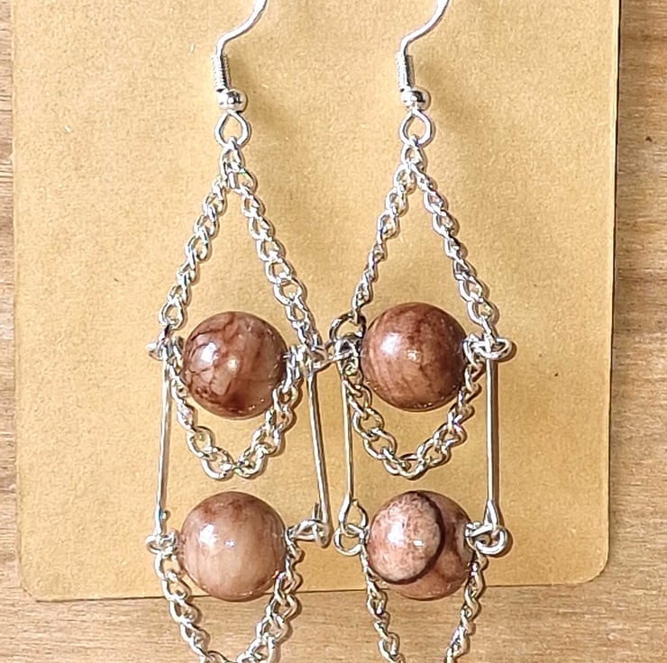 Jasper Inspired Stone Earrings, Handmade Boho J... - Folksy