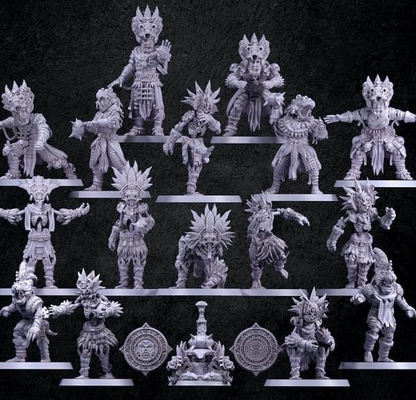 aztec kings 28mm wargaming fantasy football team - Folksy