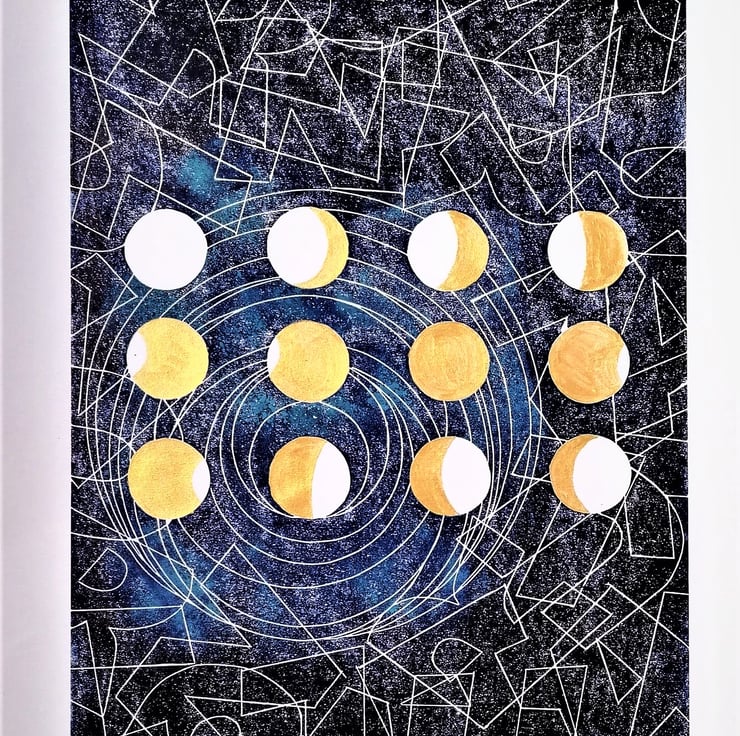 Luminous linoprint - Folksy