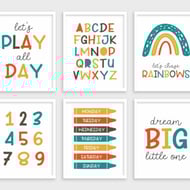 Set of 6 Educational Prints for Child's Bedroom... - Folksy