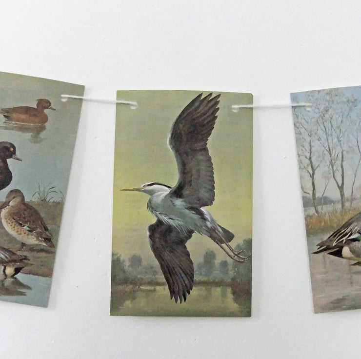Ducks and Birds Bunting - upcycled bunting - Folksy