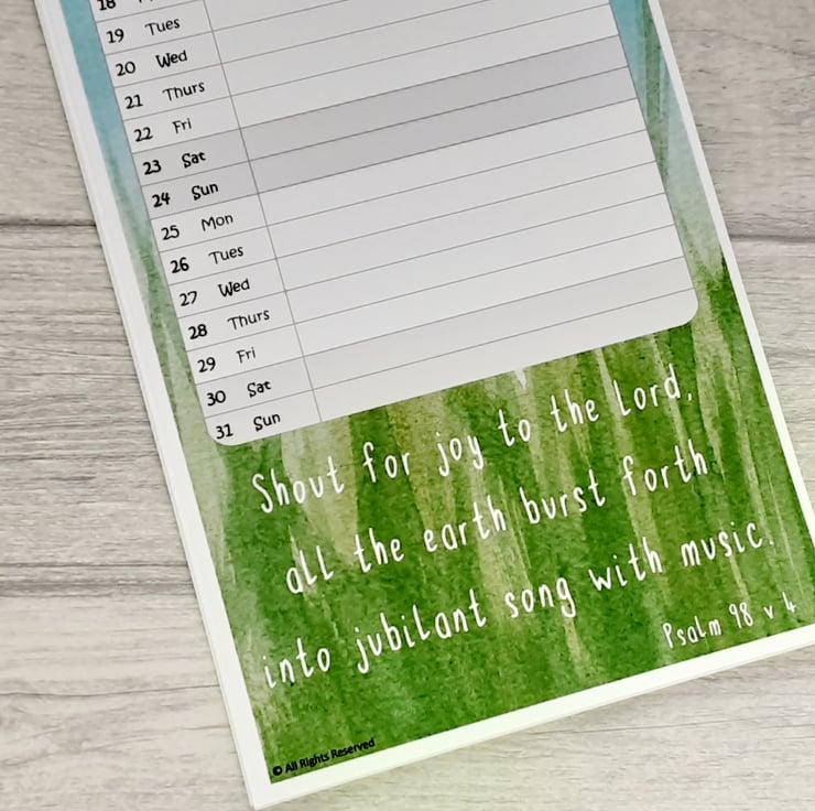 2022 Slimline Christian Calendar - Folksy