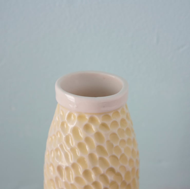 Yellow Milk Bottle Vase - Folksy