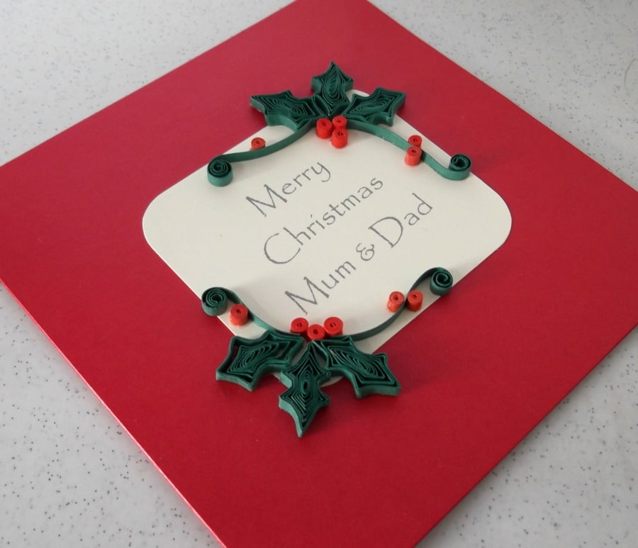 Handmade Christmas card, personalised - Folksy