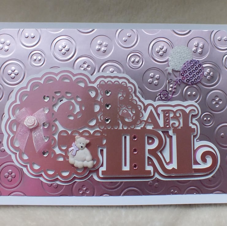 Luxury Handmade Baby Girl Word Card - Folksy