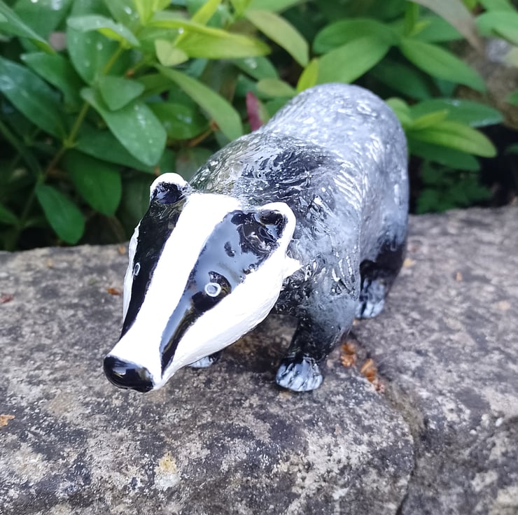 Badger Ceramic Sculpture - Handmade - Folksy