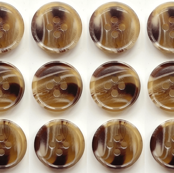 12 Marble Effect Buttons, Brown, 20mm, Variegat... - Folksy