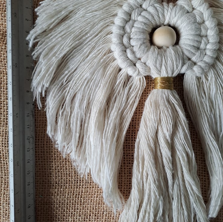 Macrame Christmas Angel Tree Topper, Guardian A... - Folksy