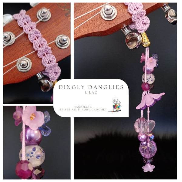Lilac Dingly Dangly Ukulele Headstock Wrap - Folksy