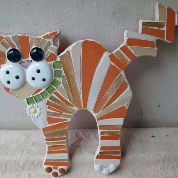 Mosaic Ginger Cat - Folksy