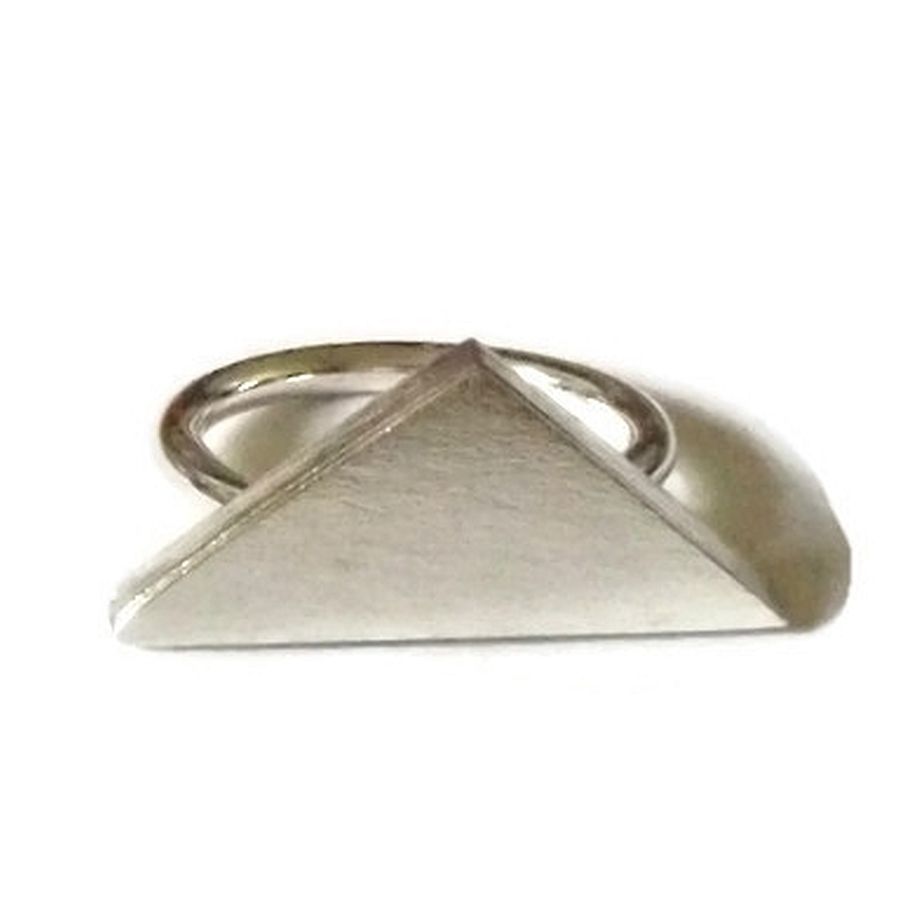Sterling silver hollow form triangle ring - Folksy