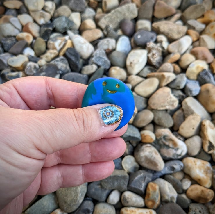 Jumbo Support Stone - 'Earth' - worry stone, fi... - Folksy