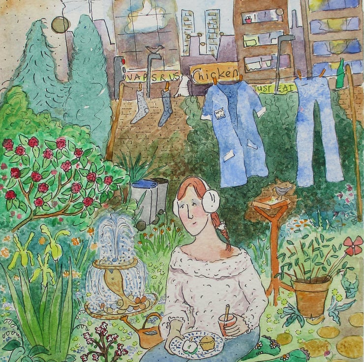 A Moment To Dream - Garden Whimsy - Original Wa... - Folksy