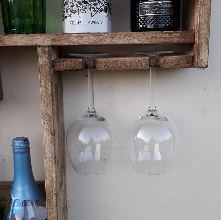 Gin rack, 8 bottles & 4 goblet glasses stor... - Folksy