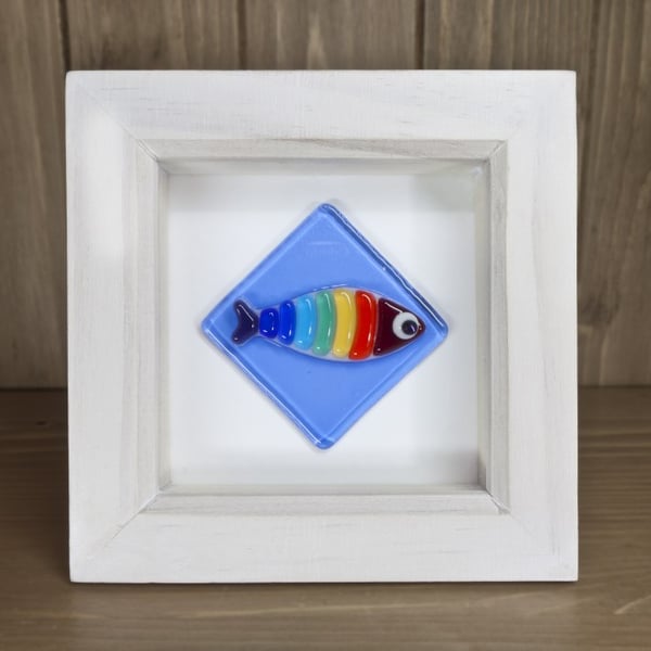 Fused Glass Rainbow Fish Picture - Folksy