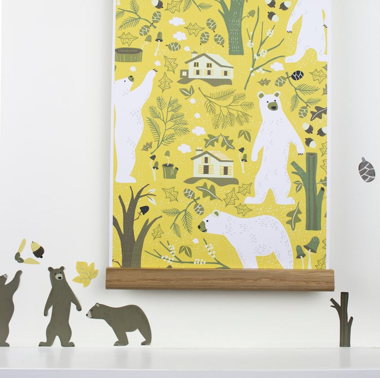 Woodland Bears Poster - Folksy