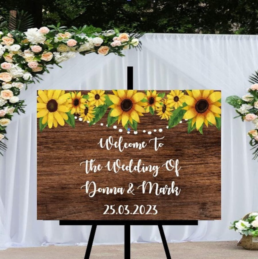 Personalised Rustic Wedding Sign - Dark Wood - ... - Folksy