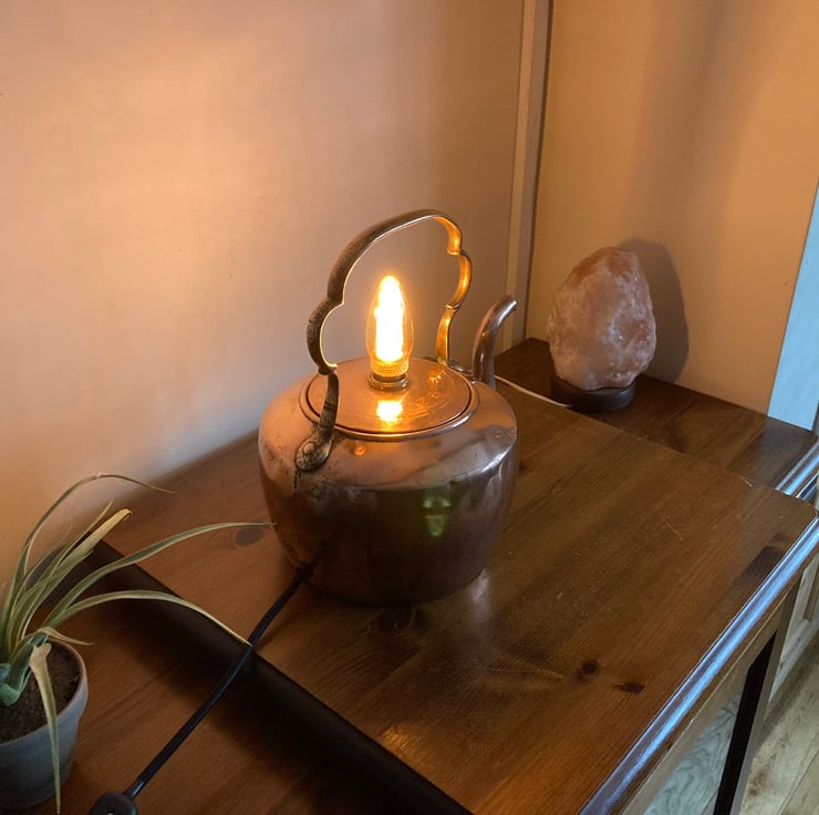 Copper Kettle Table Lamp, Farmhouse or Cottage ... - Folksy