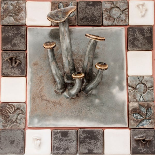 Square Mushroom Tile - Folksy