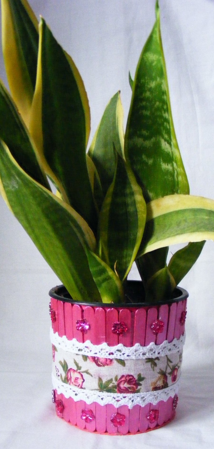 Handmade metallic cerise indoor plant pot holder. - Folksy