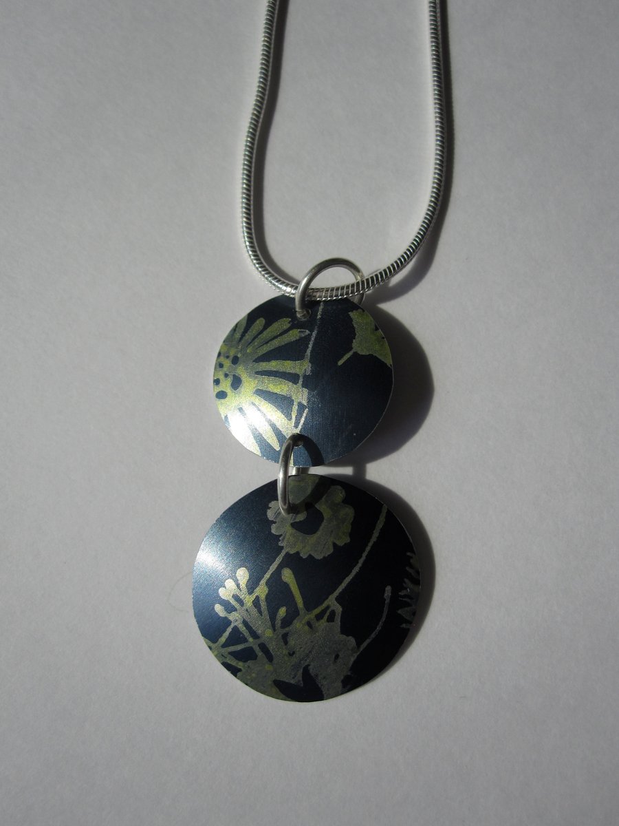 Anodised Aluminium and sterling silver necklace... - Folksy