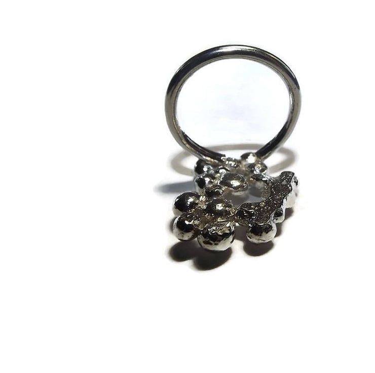 handmade clustered silver abstract ring - Folksy