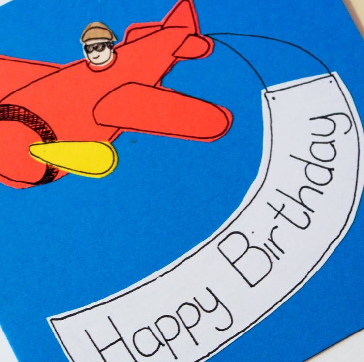 Greeting Card Aeroplane Greeting Card, Birthday... - Folksy