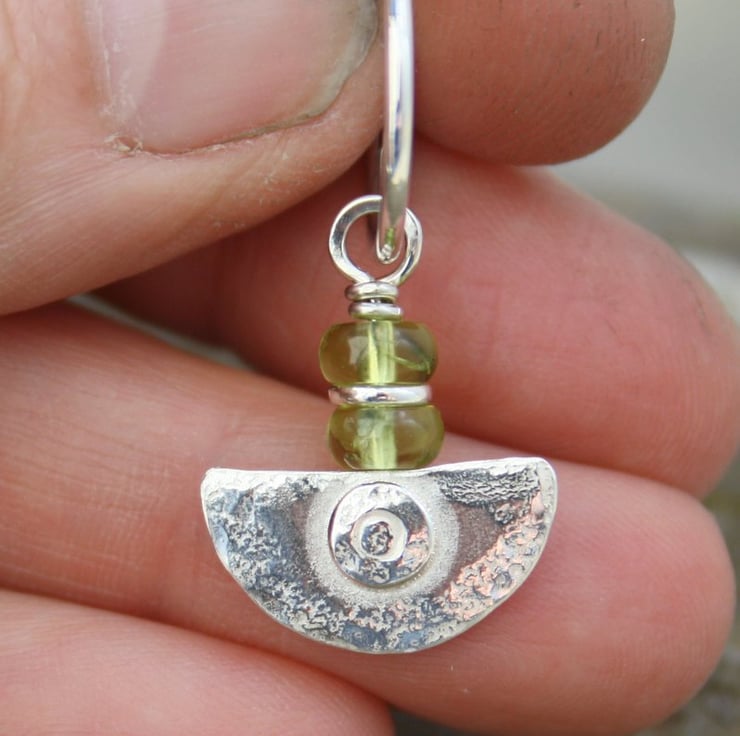 Ulu , handmade silver and turquoise earrings - Folksy