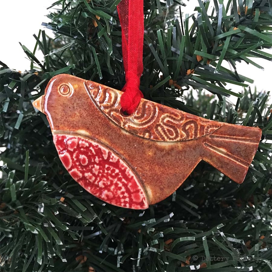 Ceramic Robin decoration Pottery robin pottery ... - Folksy