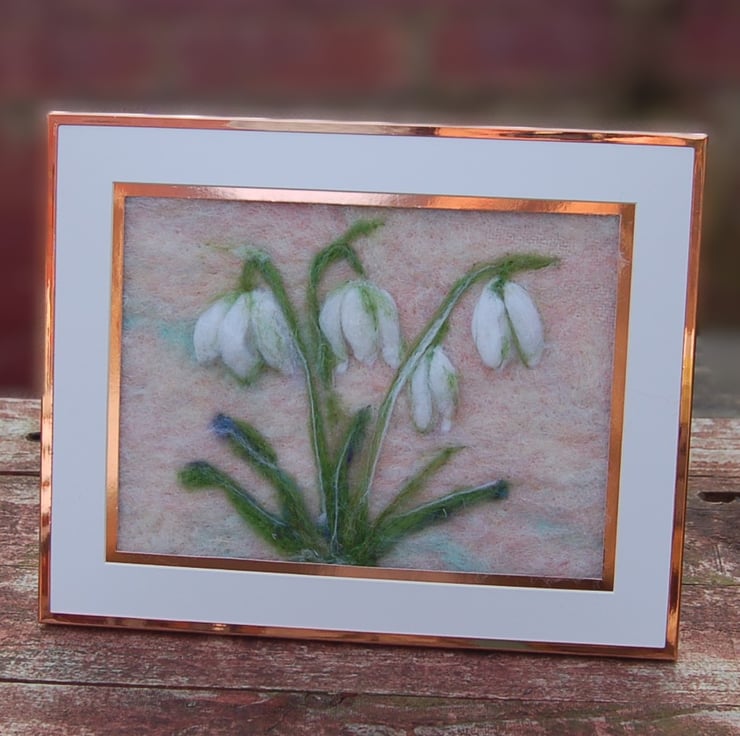 Snowdrops - Needle felted picture - availabl... - Folksy