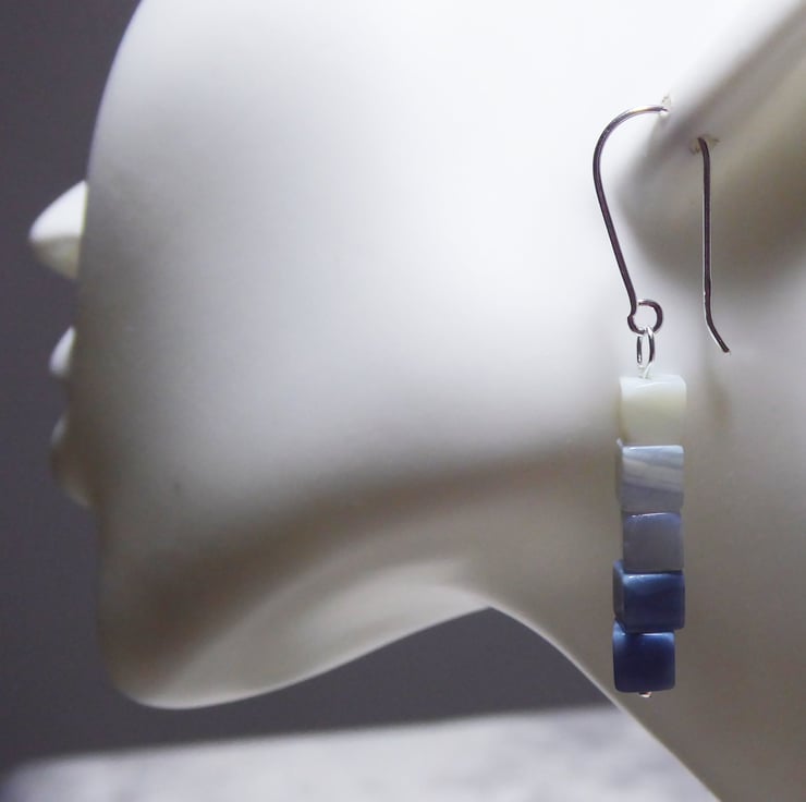 Blue Sky Sterling Silver Earrings featuring blu... - Folksy