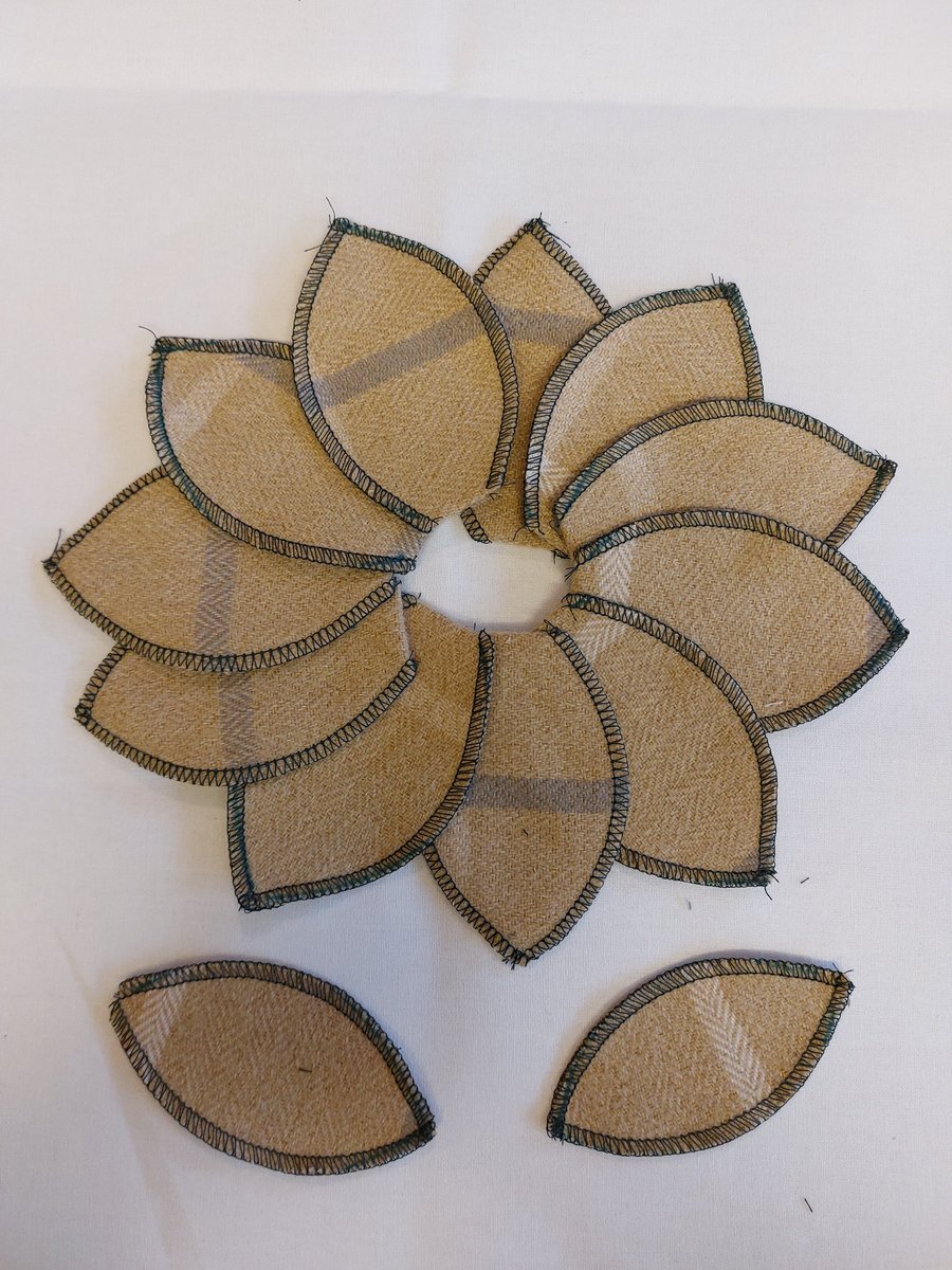 Fabric petals and leaves - Folksy