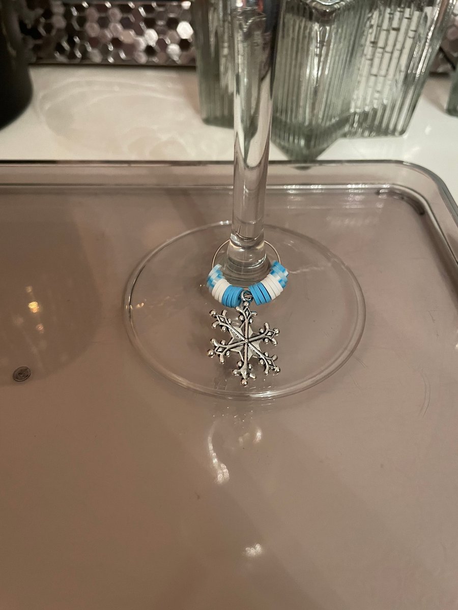 Snowflake glass charms - Folksy