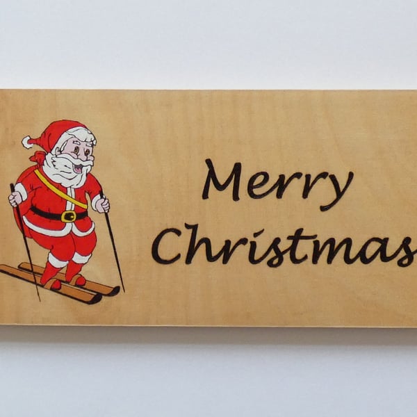 Wooden Father Christmas Sign - Folksy